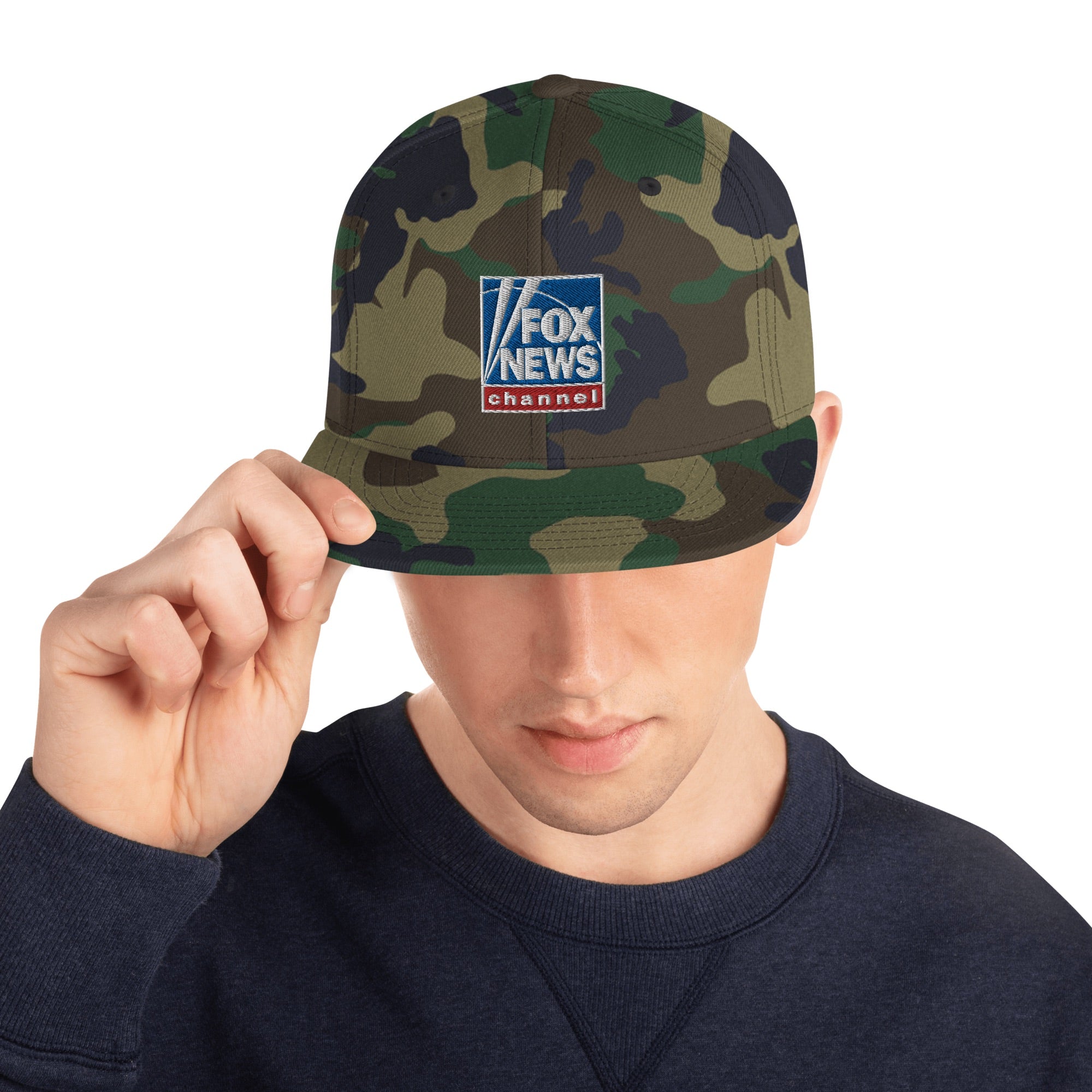 FOX News Camo Embroidered Snapback Hat